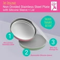 7.8” Stainless Steel Non Divided Plates with Silicone Sleeve + Storage ...