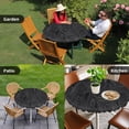 Black Abstract Round Tablecloth for 36-44 Inch Tables,Fitted Table ...