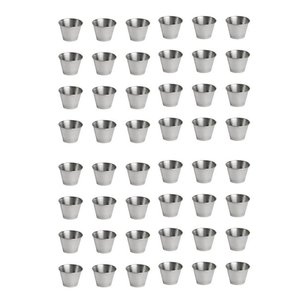 48 Pack Stainless Steel Condiment Sauce Cups,Commercial Grade Dipping ...
