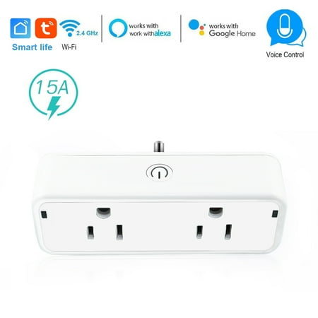 Smart Plug Dual Wifi Plugs 2 In 1 Extenders Socket Works with Home ...