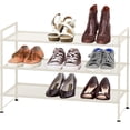 3-tier Stackable Mesh Shoe Rack White - Walmart.com