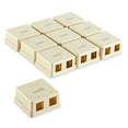 NavePoint Keystone Jack Surface-Mount Box 2-Port Ivory, 10-Pack ...