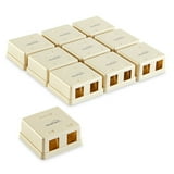 NavePoint Keystone Jack Surface-Mount Box 2-Port Ivory, 10-Pack ...
