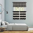 Black White Stripes Kitchen Curtains Set for Windows, Vintage Wood ...