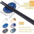6Pcs 6 Style Ceramic Chopsticks Stands Chopstick Rest Gold Ingot Shaped ...