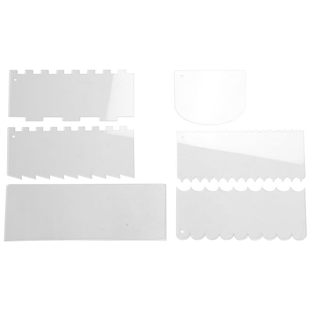 6 Pieces Clear Acrylic Icing Frosting Buttercream Large Cake Smoother ...
