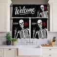 3 Piece Kitchen Curtains and Valances Set Skeletons Roses Cafe Curtains ...
