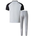 Men Raglan Color Block 2 Piece Tracksuit Set, Henley 3 Button Short ...