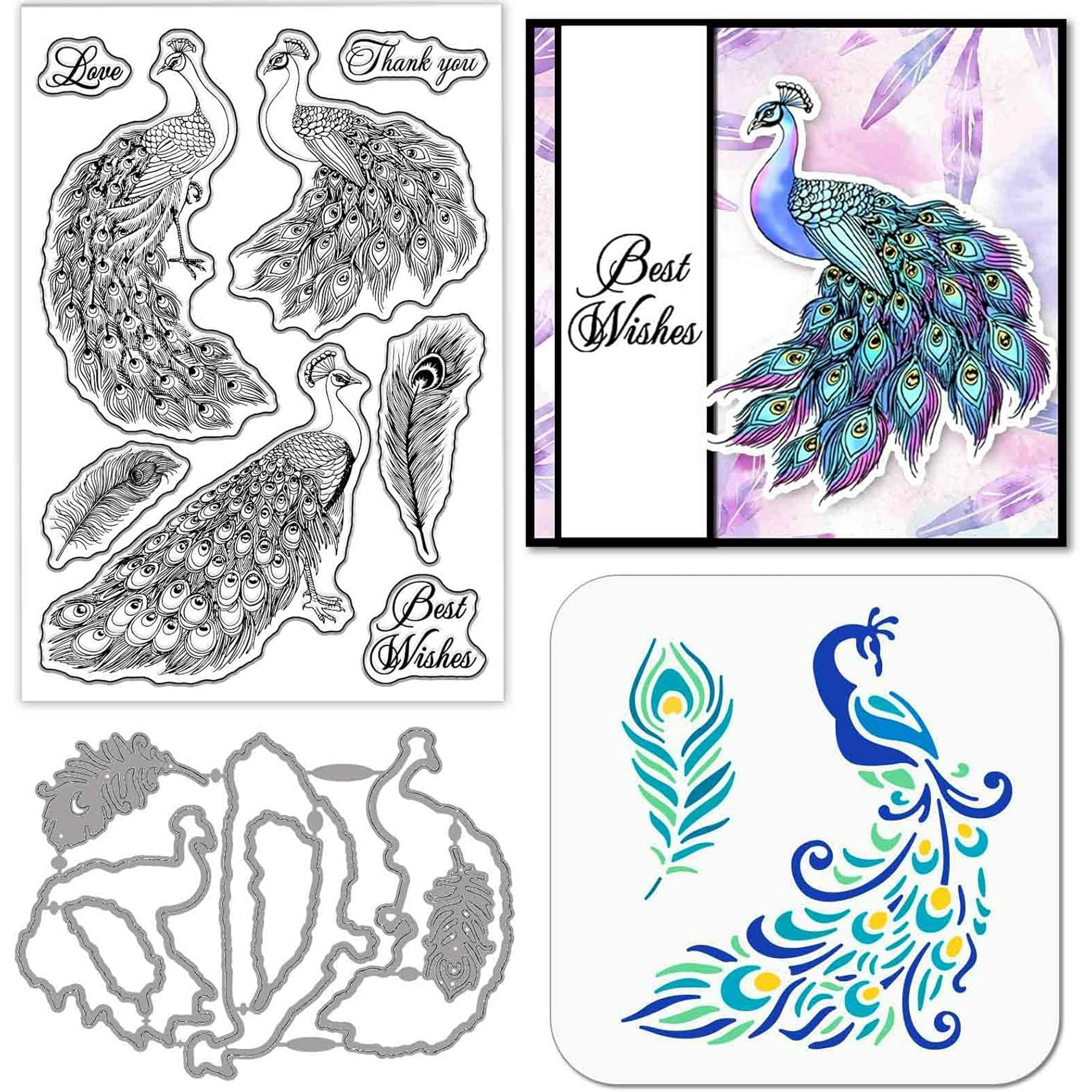 Click here for Nobrand Peacock Featherss Clear Silicone Stamp Met... prices