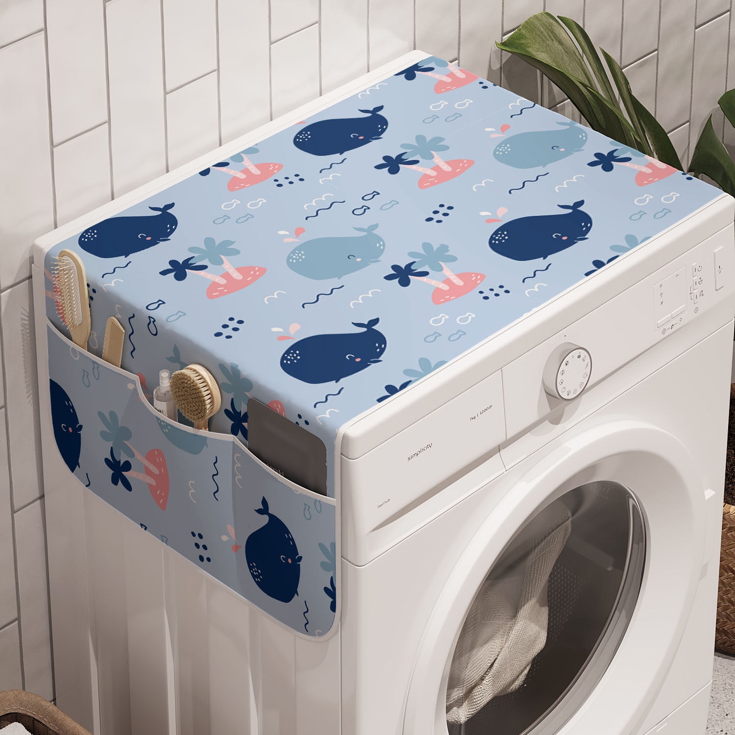 Underwater Washing Machine Organizer, Childish Whale Characters in the ...