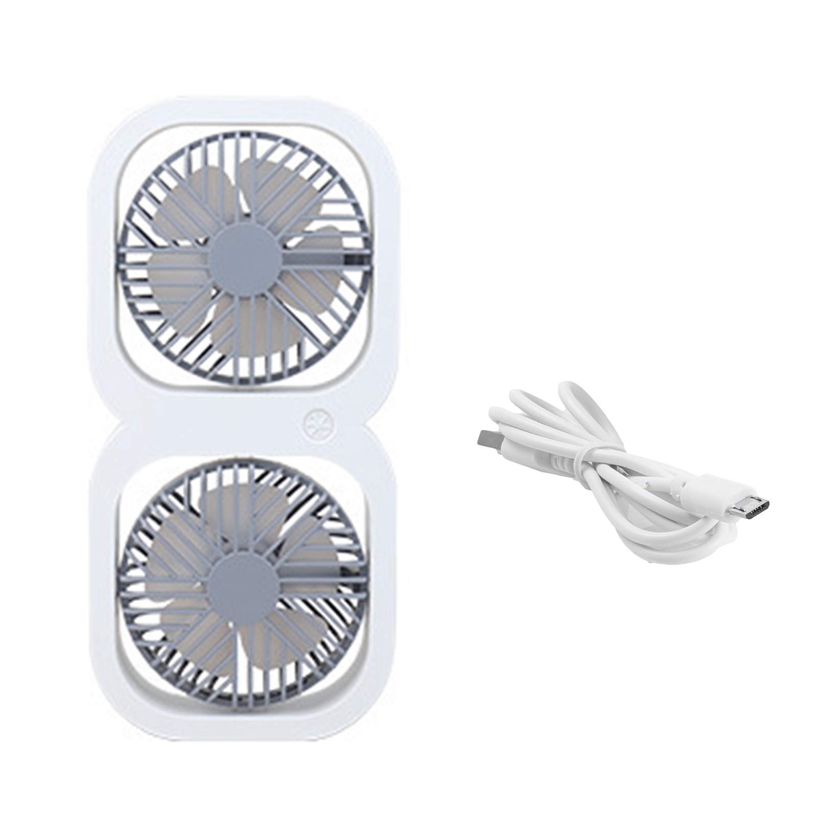 Washranp Dual-Head Desktop Fan with 2-Speed Options,Portable Adjustable ...