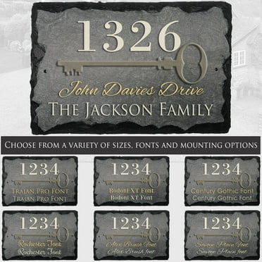 Beautifully Handcrafted and Customizable Slate Home Address Plaque (12 ...
