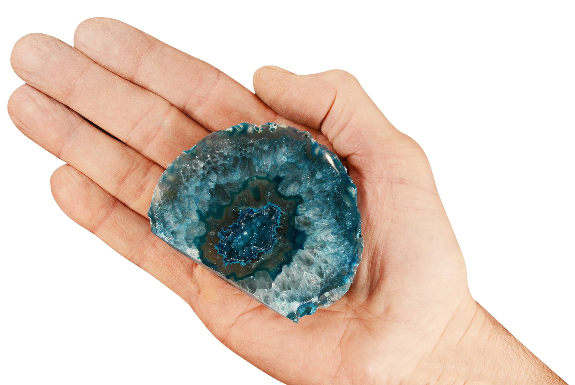 Kidz Rocks Agate Geode Teal 4" 13-15 oz Raw Rock Mineral Specimen ...