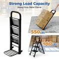 Laijoy 2-In-1 Hand Truck & Ladder, Foldable 3-Step Ladder w/ Non-slip ...