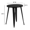 Flash Furniture Commercial Grade 24 Round Black Metal Indoor Outdoor
