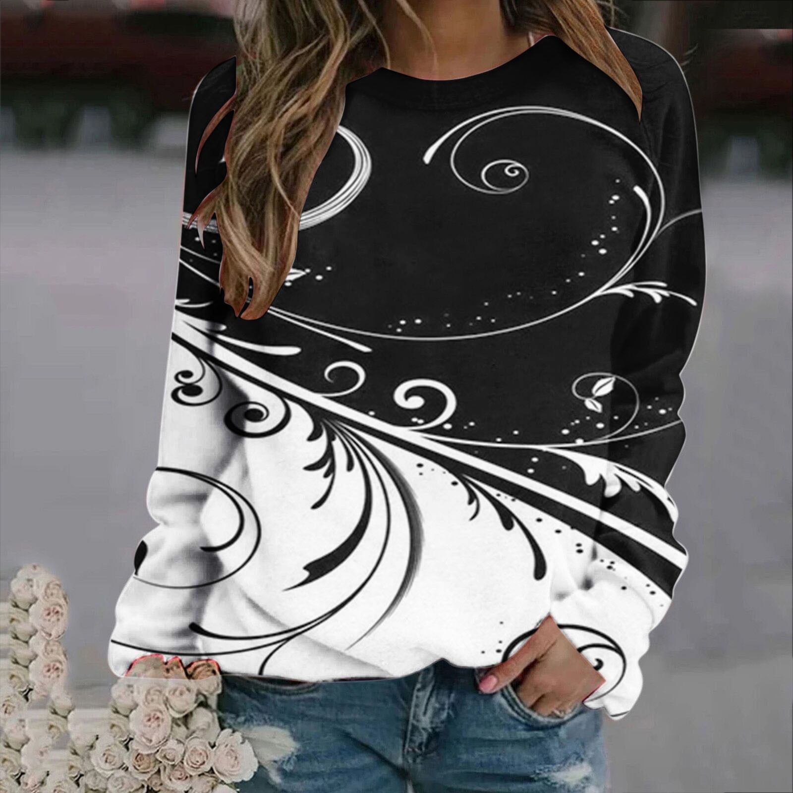 Click here for Suwhwea Womens Tops fashion Ladies Long Sleeve Rou... prices