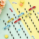 Cheereveal Vintage Racing Car Paper Straws – 24 PCS Birthday Baby ...
