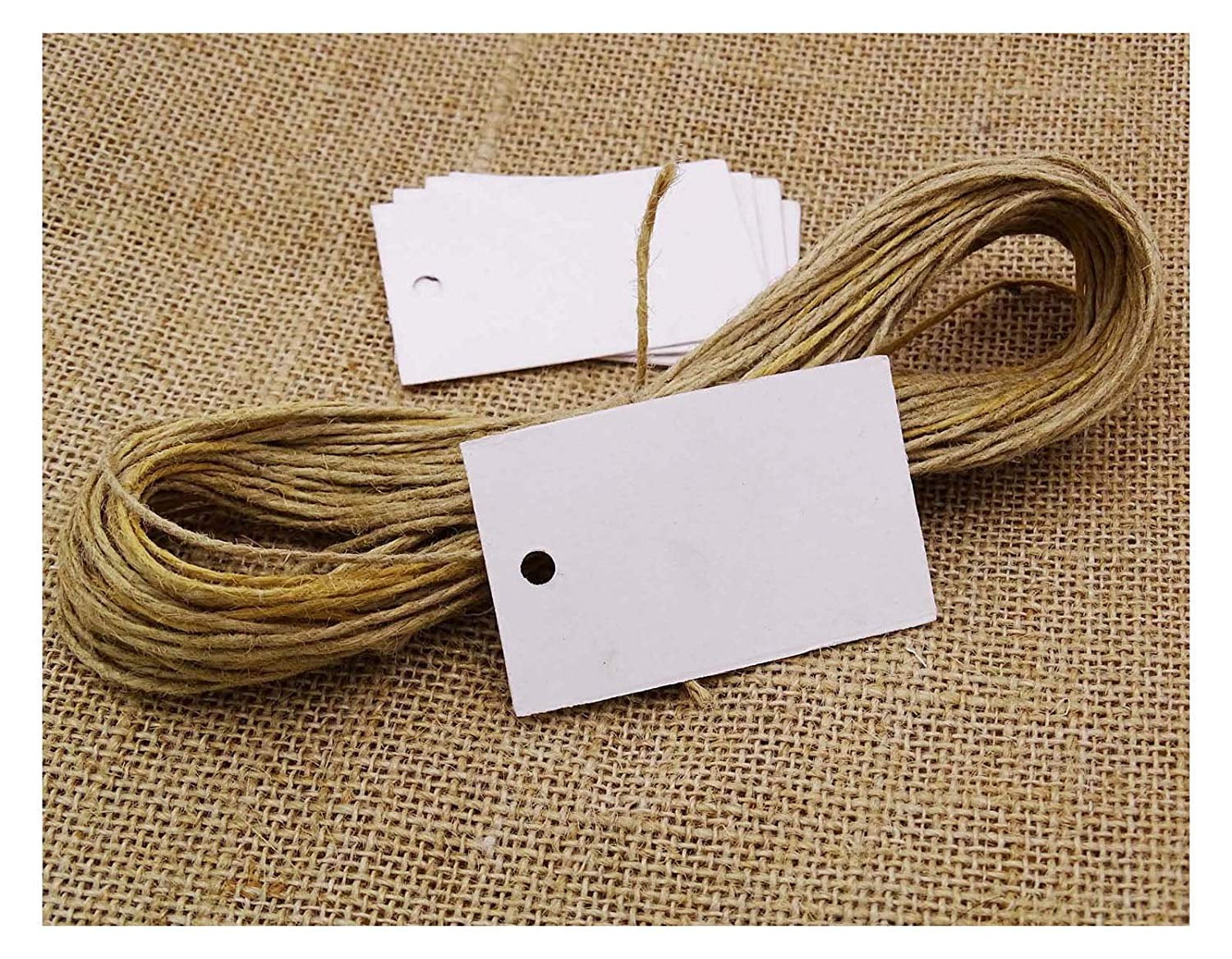 1000 PCS Rectangle Shape Blank Gift Tags Wedding Favor Kraft Paper Hang ...
