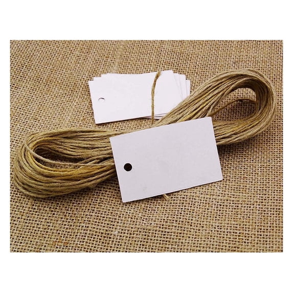 1000 PCS Rectangle Shape Blank Gift Tags Wedding Favor Kraft Paper Hang ...