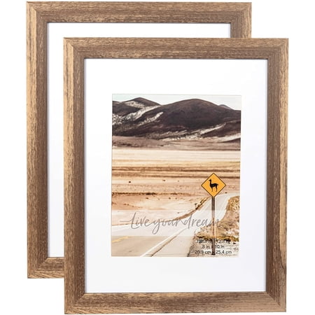 AmPm 11x14 Matted to 8x10 Rustic Farmhouse Picture Frame Set of 2,for ...
