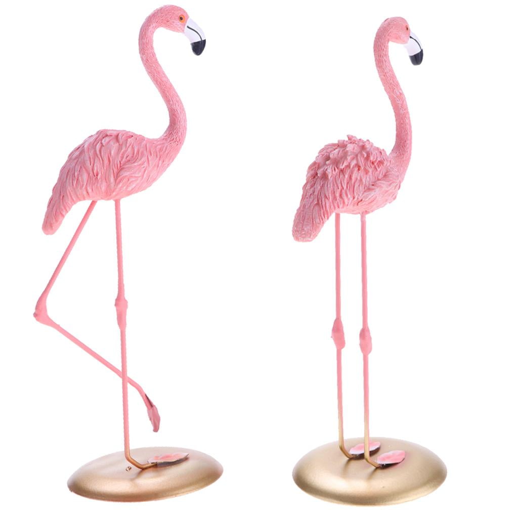 2pcs Wildlife Artificial Flamingo Female Figurines Ornament Animal ...
