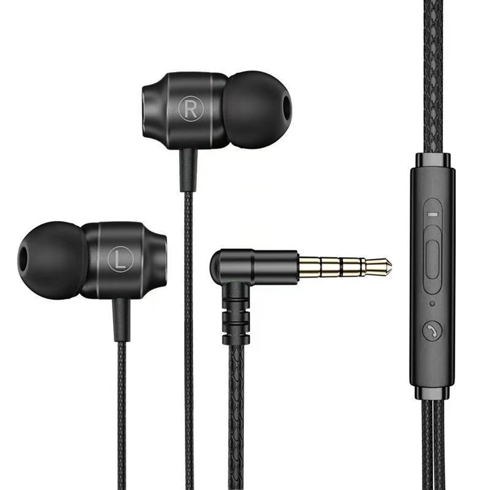 Lomubue Metal In-ear Gaming Headset with Bass Microphone Volume ...
