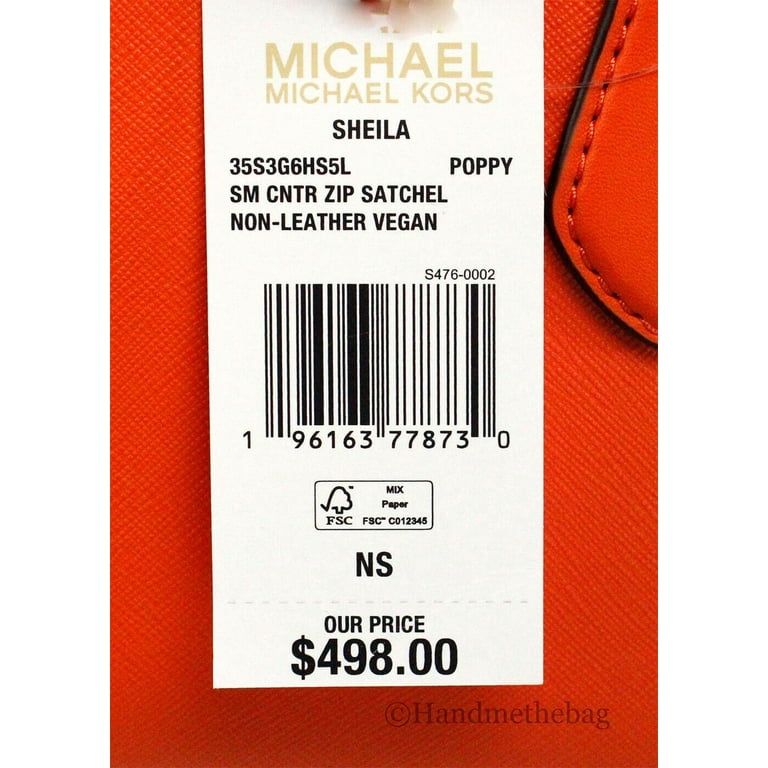Michael Kors Sheila Small Center Zip Satchel Purse, Vegan Michael Kors Sheila Small Center Zip Satchel Purse, Vegan