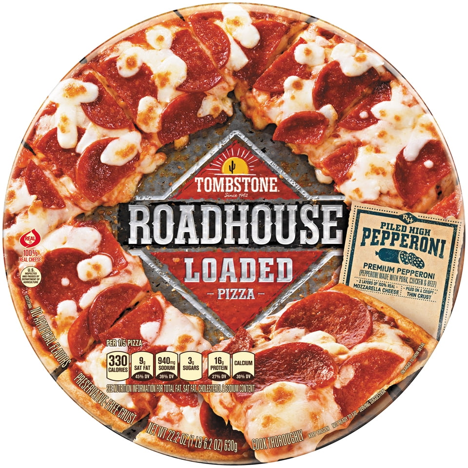 Tombstone Roadhouse Piled High Pepperoni Frozen Pizza 22.2 oz – Walmart ...