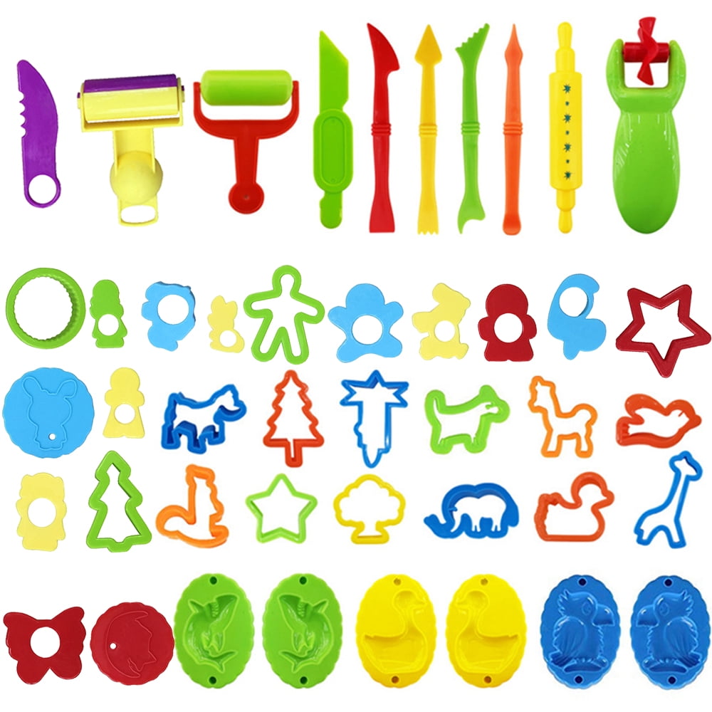 JUNWELL Dough Tools Set,44 Pcs Playdough Sets For Kids, Playdough Tools ...