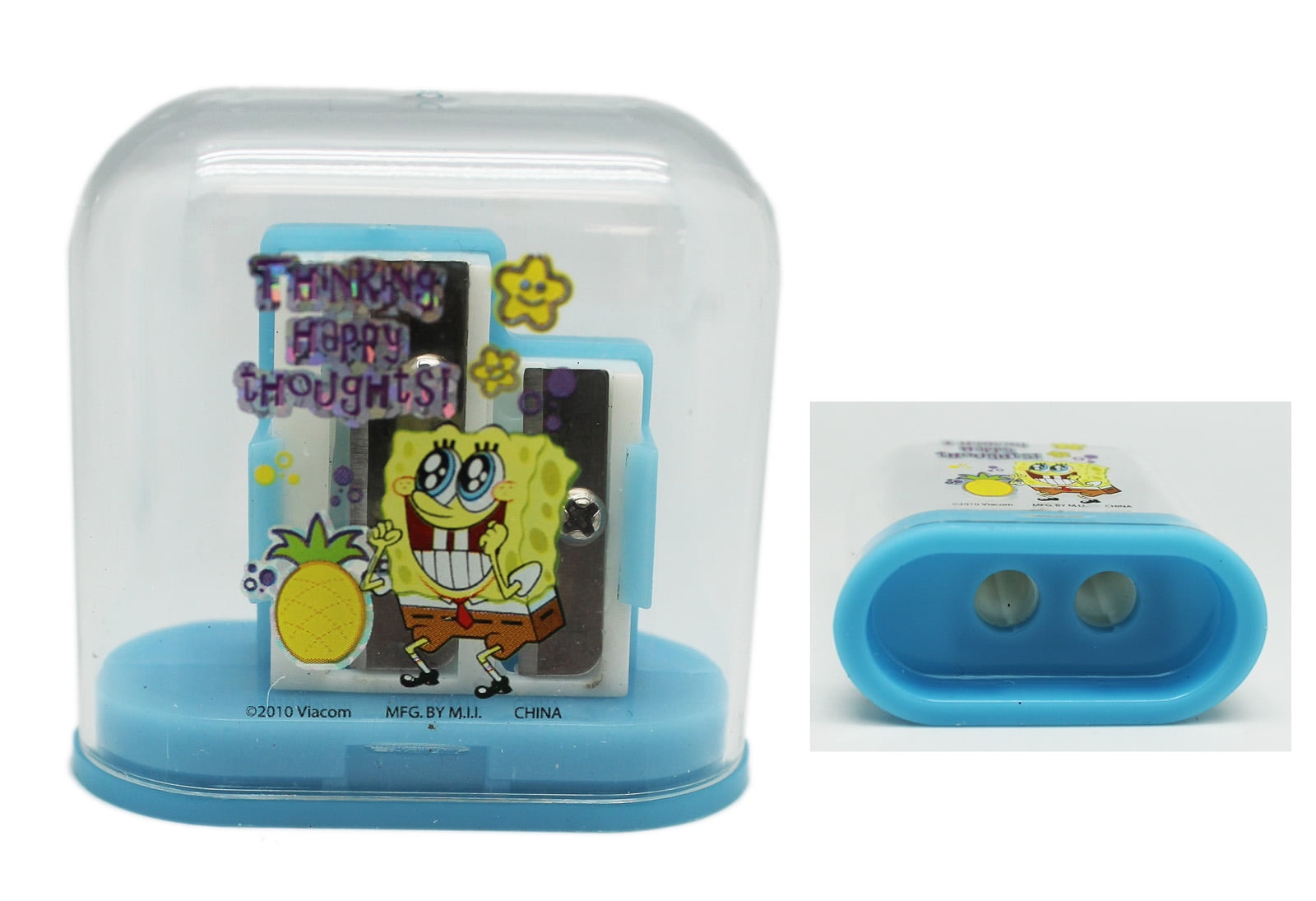 Spongebob Squarepants Blue Pencil Sharpener w/Shavings Collector ...