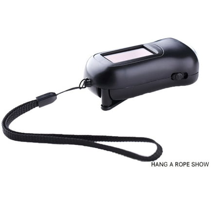 Mini Solar Powered Hand Crank Flashlight Rechargeable LED Torch Light ...