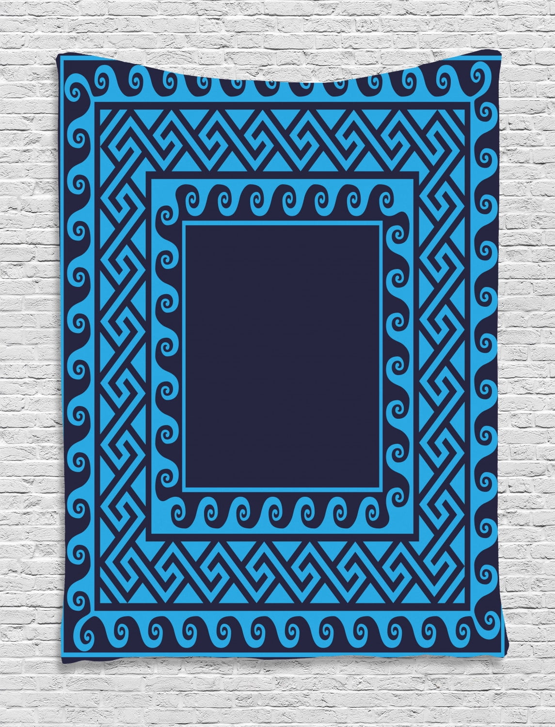 Greek Key Tapestry, Swirling Waves with Ancient Maze Square Hellenic ...