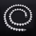 45CM New Hip Hop Tennis Chain Bracelet Necklace Shiny Heart Rhinestone ...