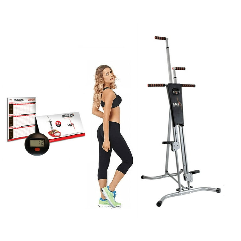 Maxi Climber Home Gym Total Body Exercise Machine with Built in Counter and Fitness Guides for Comprehensive At Home Workouts