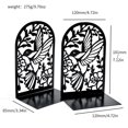 2Pcs Hollow Book Ends for Shelves Heavy Duty Metal Bookends Hollowed ...