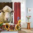 Bathroom Shower Curtain Farm Red Barn and Animal Sheep Waterproof ...