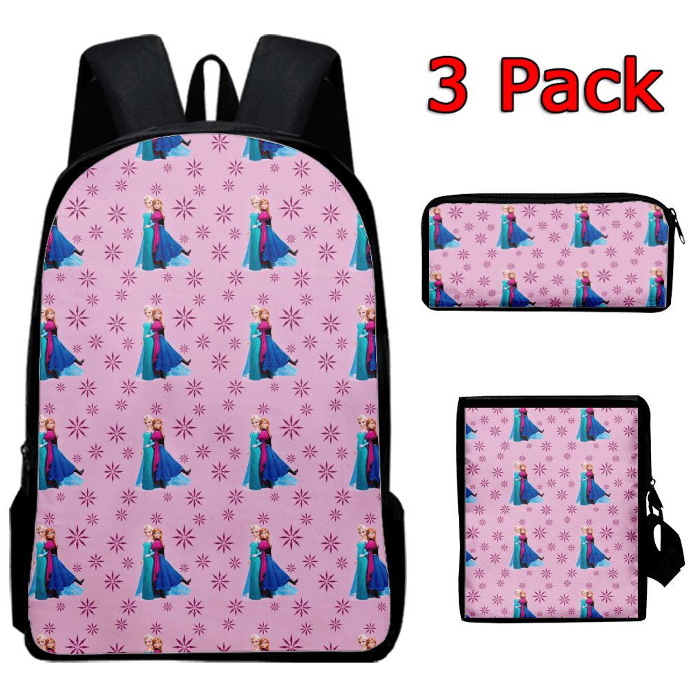 Fnyko Backpack 3 Pieces Set Frozen Backpack Unisex 3D Print Large ...