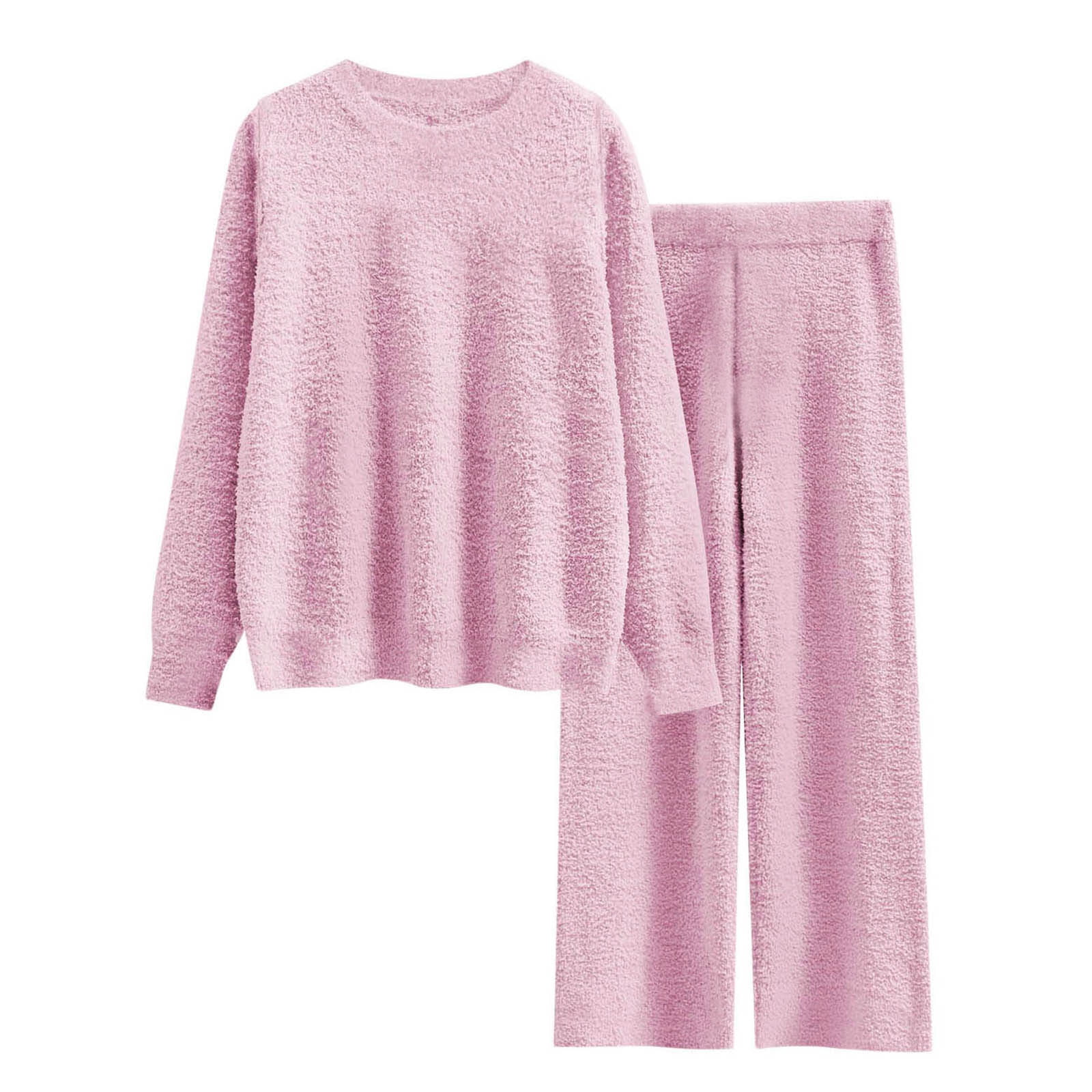 Besolor Women's Fuzzy Fleece Pajama Sets 2 Piece Long Sleeve Tops and ...