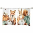 Fall Pumpkins Sheer Curtains 54 Inches Length 2 Panels Set, Window ...