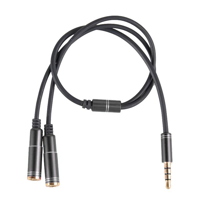 2 in 1 3.5mm Headphone Mic Audio Y Splitter Cable Male to Dual Female ...