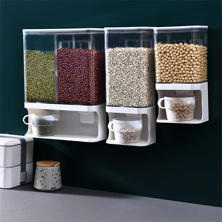 Wall Mount Dry Food Storage Containers Home Kitchen Box Wall-Mounted ...