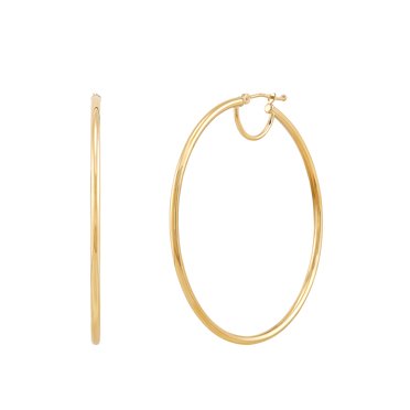 Gold-Tone over Sterling Silver 2mm Twist Round Hoop Earrings - Walmart.com