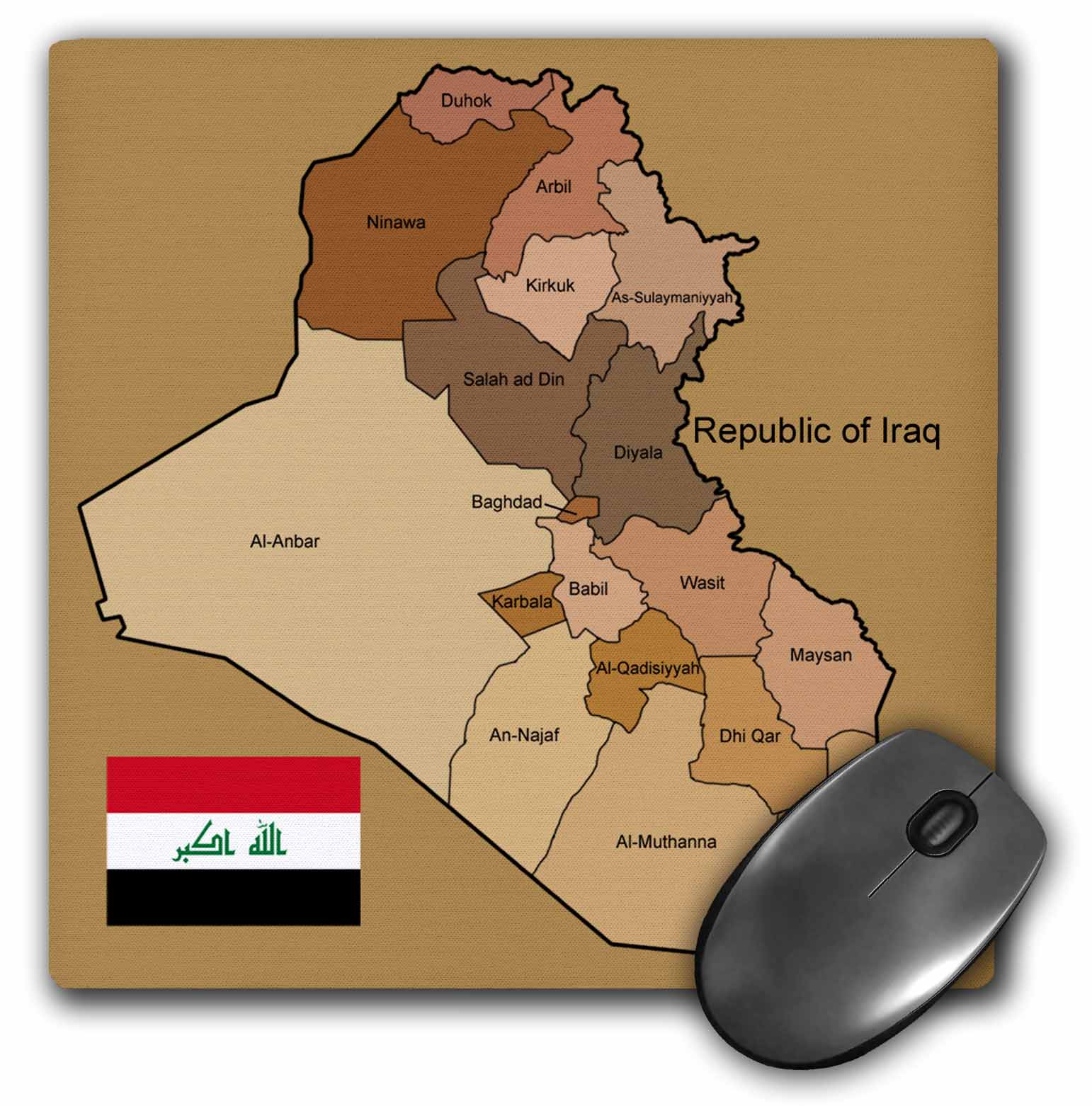 3dRose Political map of Iraq with each province identified by name and ...