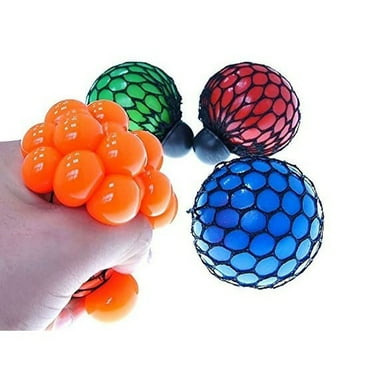 4PCS Soft Rubber Mesh Squishy Grape Balls for Stress Relief and Fun ...