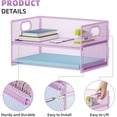 2 Tier Paper Organizer Letter Tray, Mesh File Organizer with Handle ...