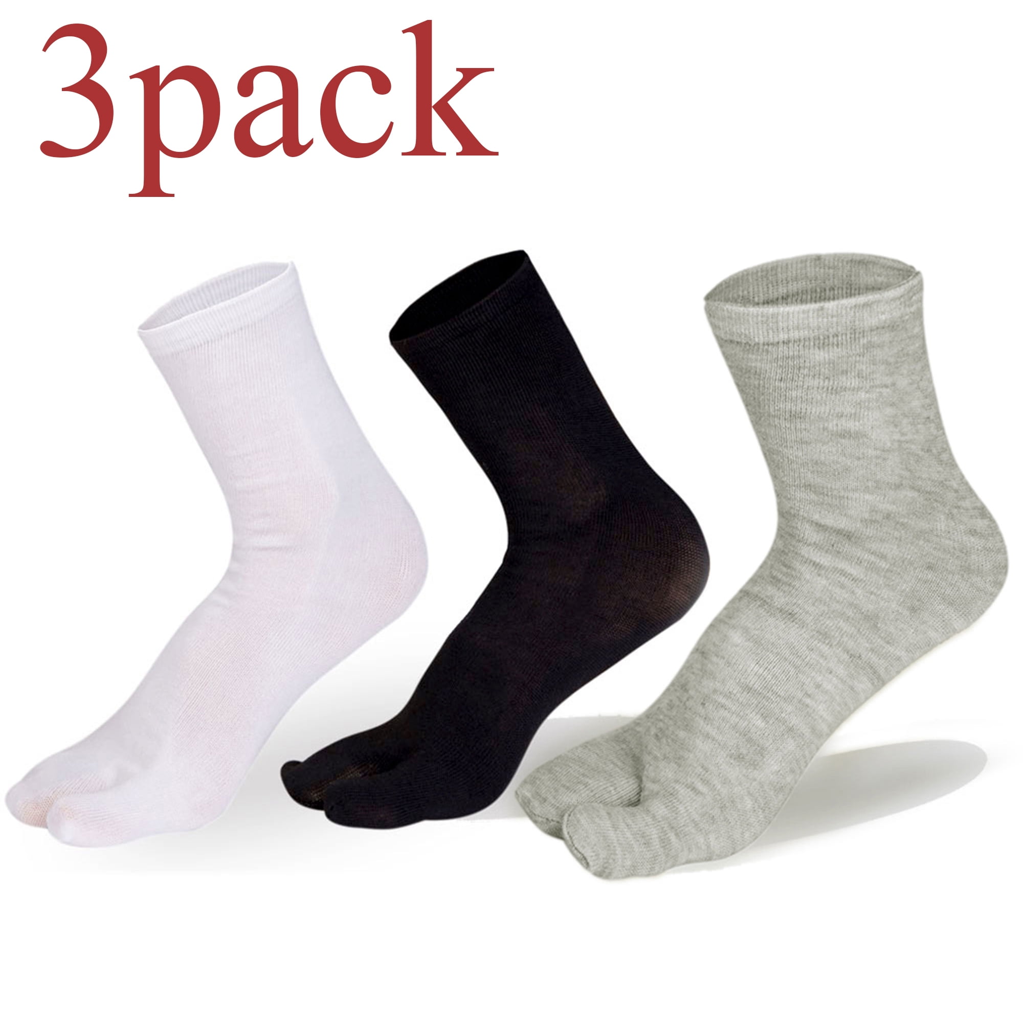 3 Pack of Unisex Toe Socks Flip Flop Split Toe Socks Elastic Tabi Socks ...