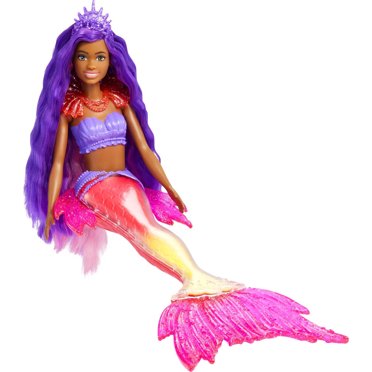 Barbie Dreamtopia Mermaid Doll with Purple Hair, Ombre Tail & Tiara ...