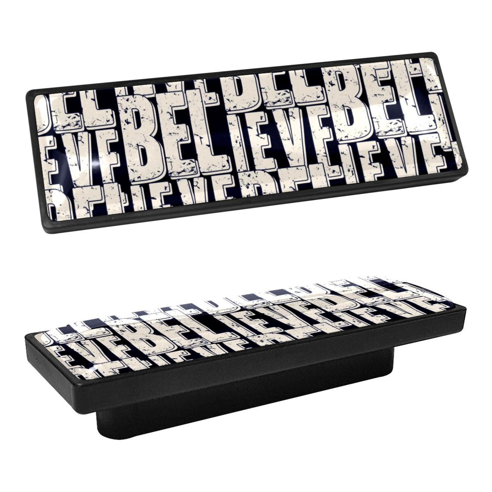 4 Pcs Rectangle Cabinet Handle Cupboard Knob Drawer Pulls Handle Letter ...