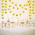 5 Pieces Gold 3D Butterfly Paper Garland Hanging Decorative Banner for ...