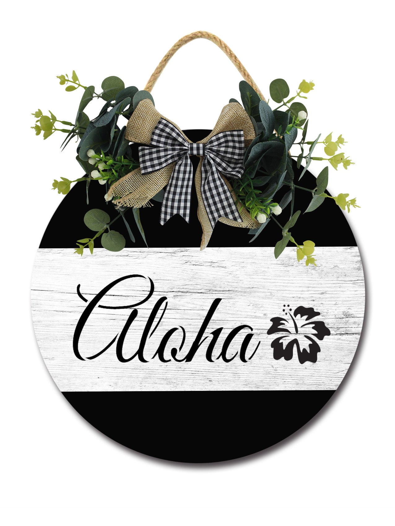 Aloha Front Door Sign Funny Wreaths Hanging Wooden Plaque Decoration ...
